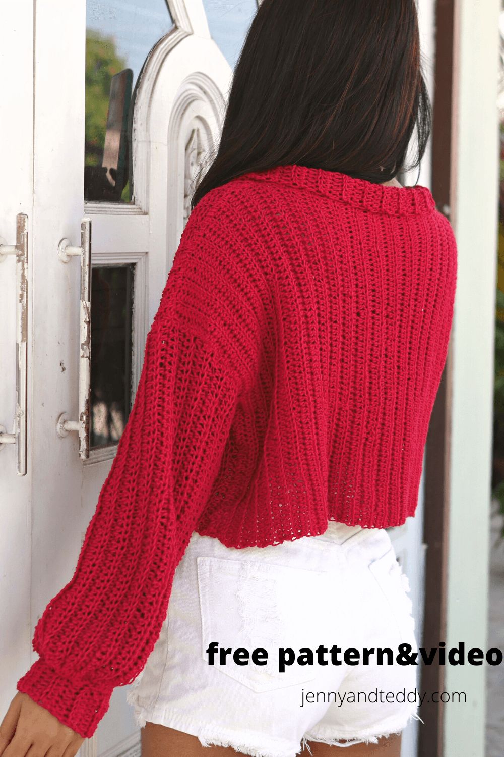 Easy Crochet Polo Collar Sweater - Free Pattern - Jenny & Teddy