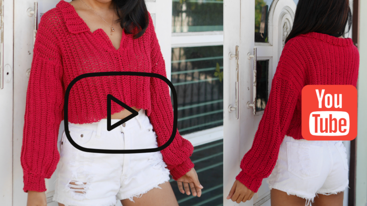 Easy Crochet Polo Collar Sweater - Free Pattern - Jenny & Teddy