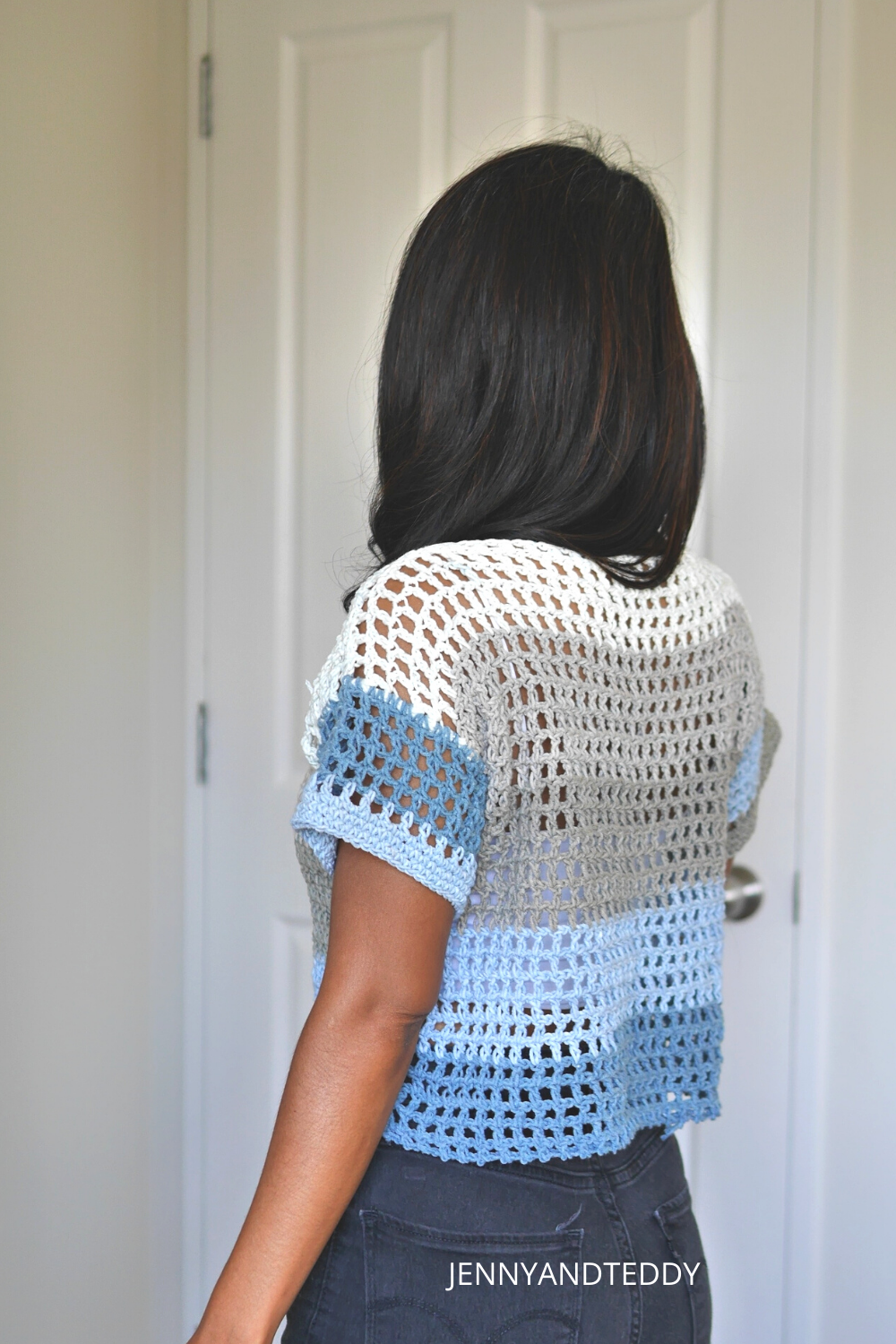 Quick crochet mesh top free pattern Jenny & Teddy
